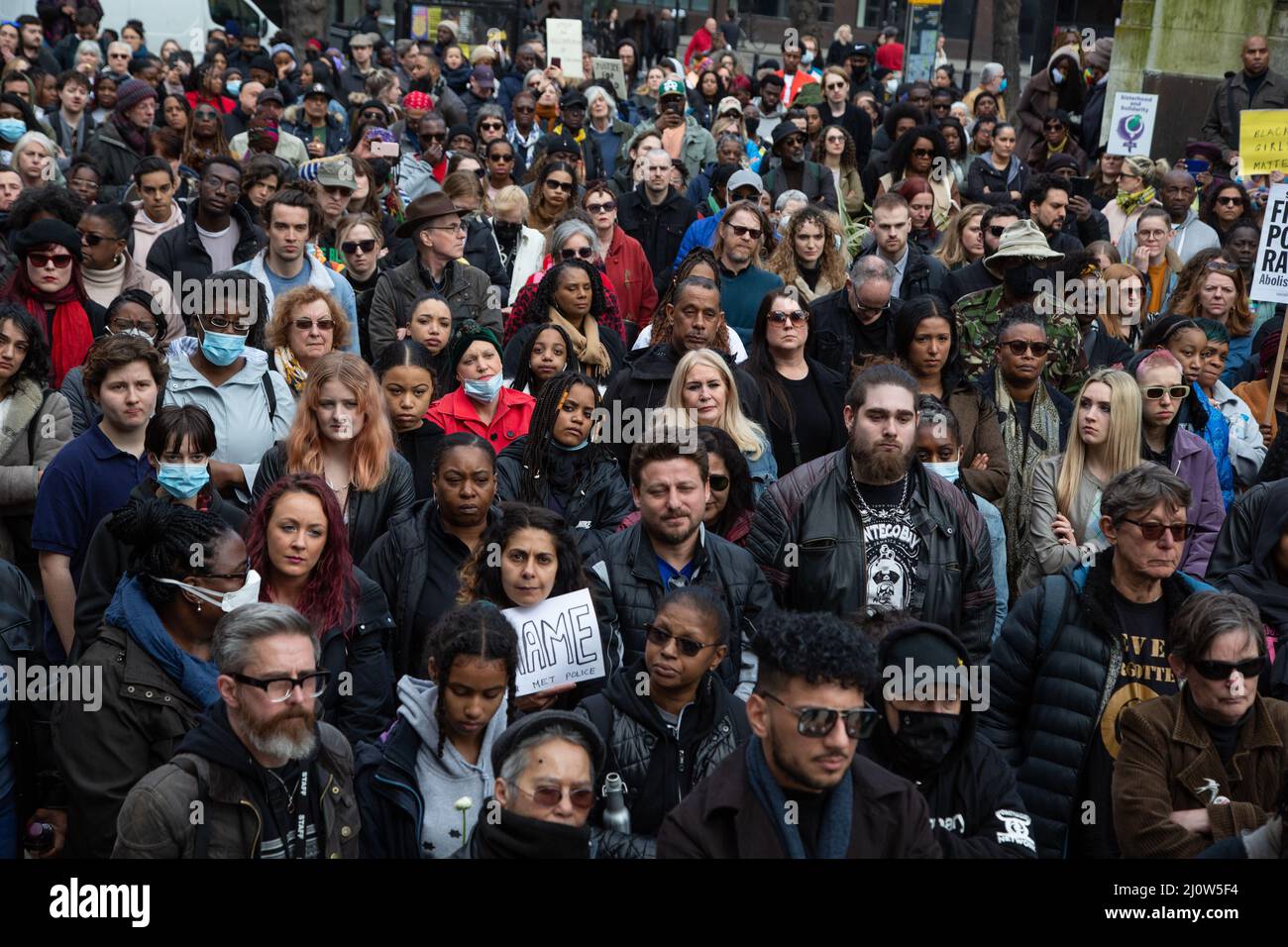 London, UK. 20th Mar, 2022. Supporters of Child Q seen outside Hackney ...