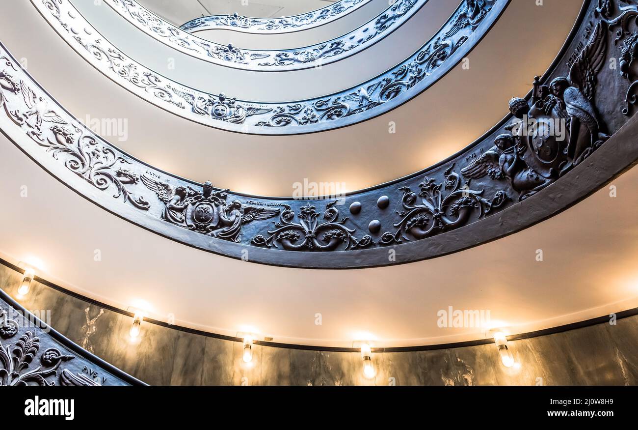 The famous spiral staircase in Vatican Museum - Rome, Italy Stock Photo ...