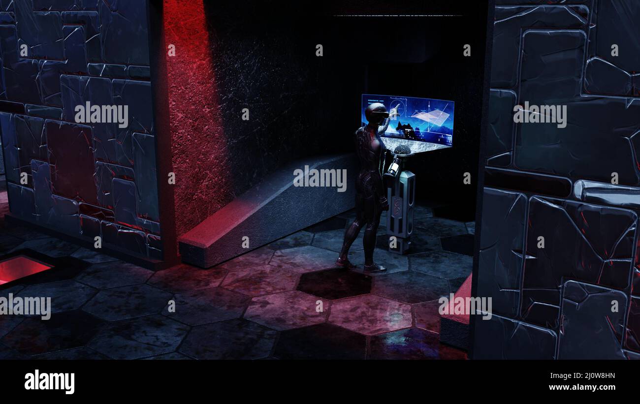 3D-illustration of an alien room and labaratory Stock Photo - Alamy