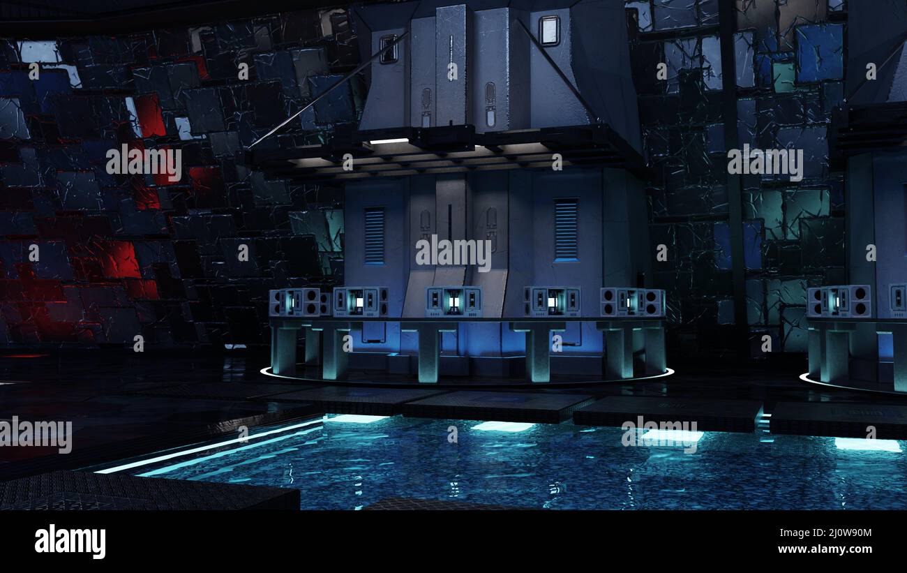 3D-illustration of an alien room and labaratory Stock Photo - Alamy