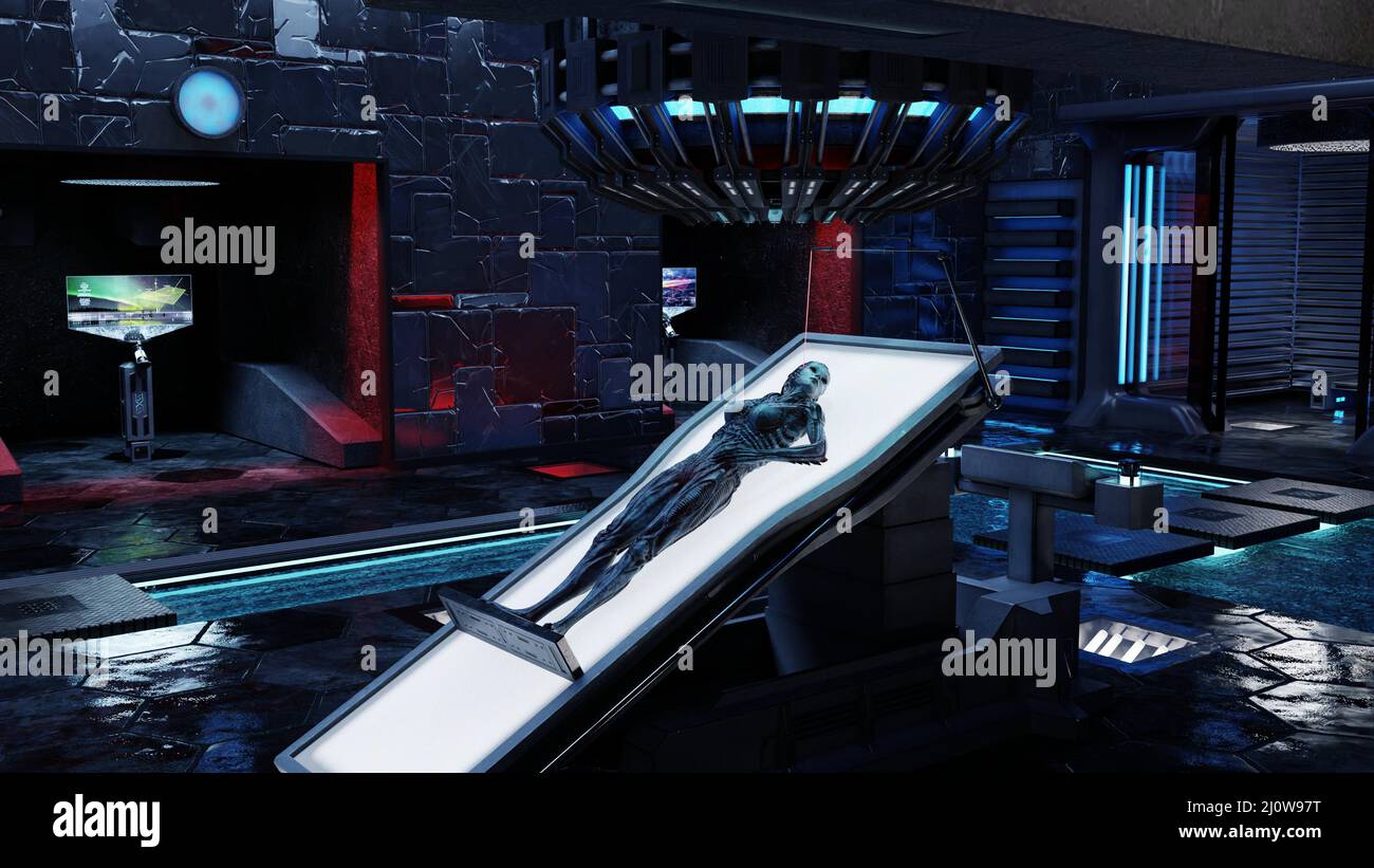 3D-illustration of an alien room and labaratory Stock Photo - Alamy