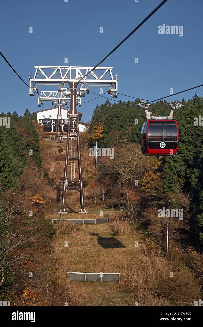 The Hakone Ropeway is part of the Hakone Round Course, a popular way to ...