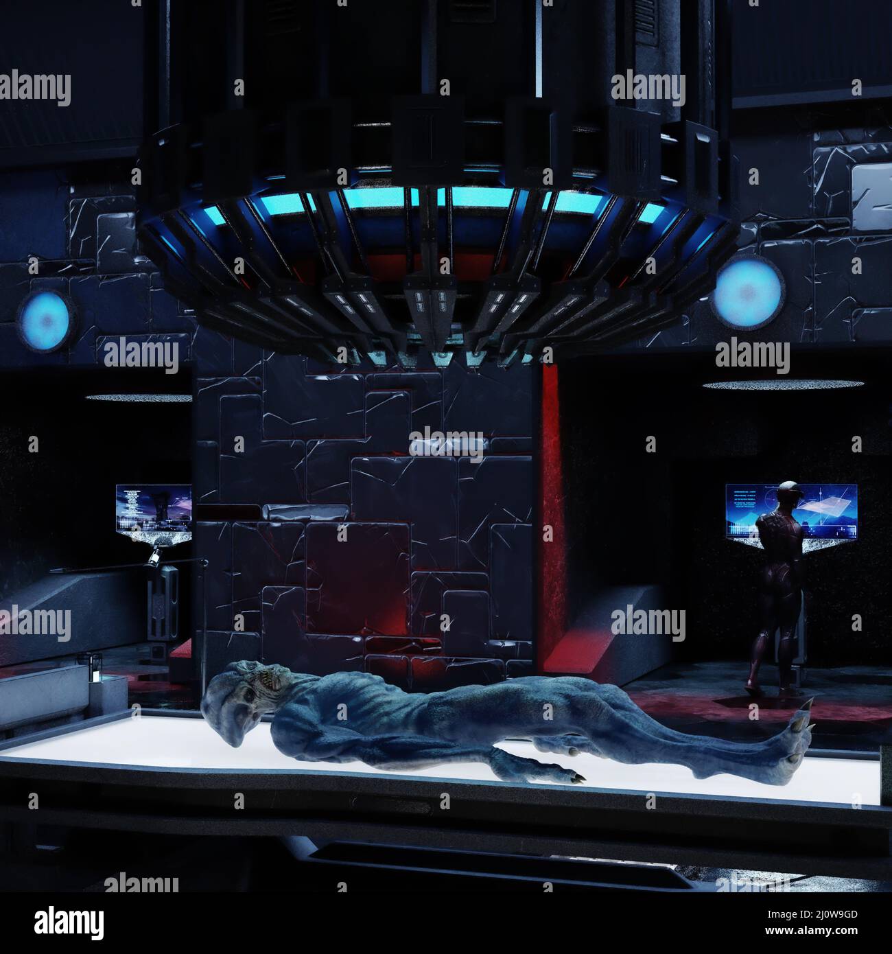 3D-illustration of an alien room and labaratory Stock Photo - Alamy