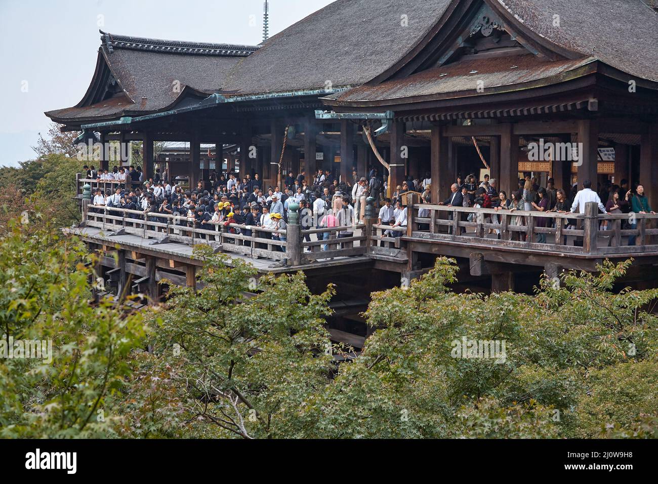 The wooden stage in the main hall of Kiyomizu-dera temple. Kyoto. Japan ...