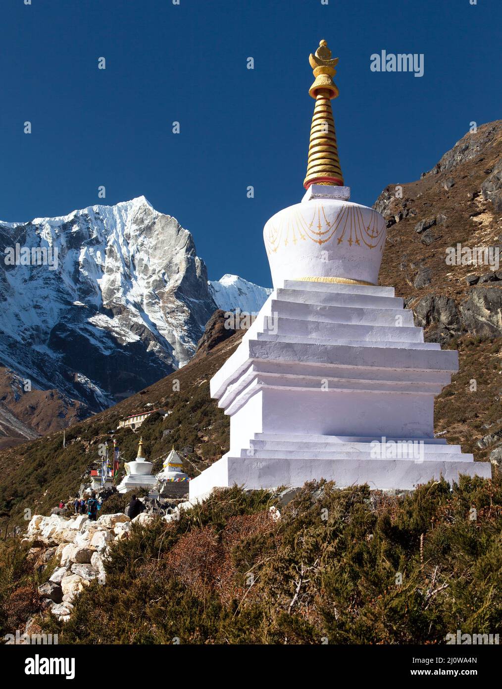 Thame gompa with Stupa and temple, Buddhist monastery in Khumbu valley ...