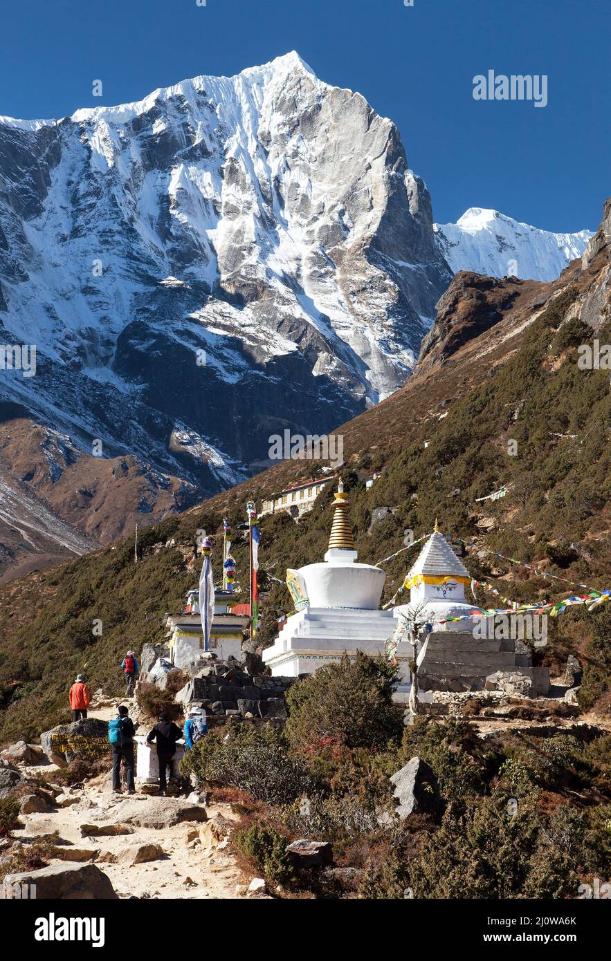 Thame gompa with Stupa and temple, Buddhist monastery in Khumbu valley ...