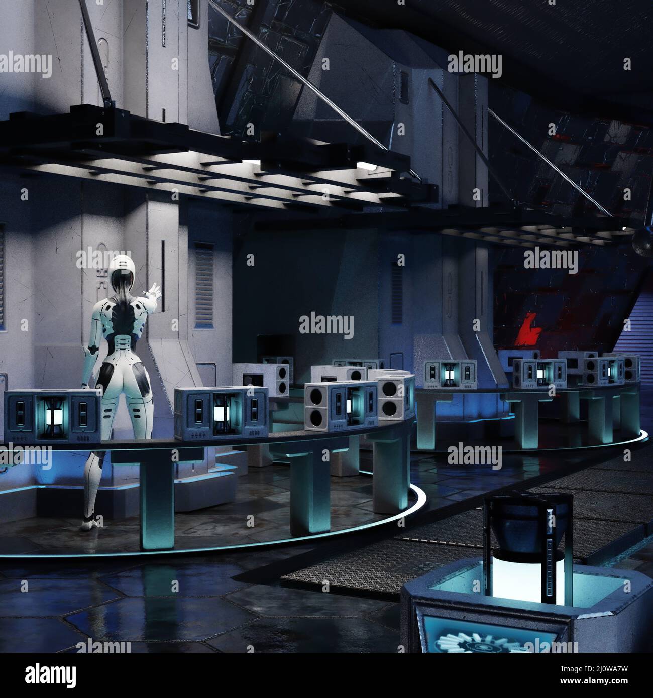 3D-illustration of an alien room and labaratory Stock Photo - Alamy