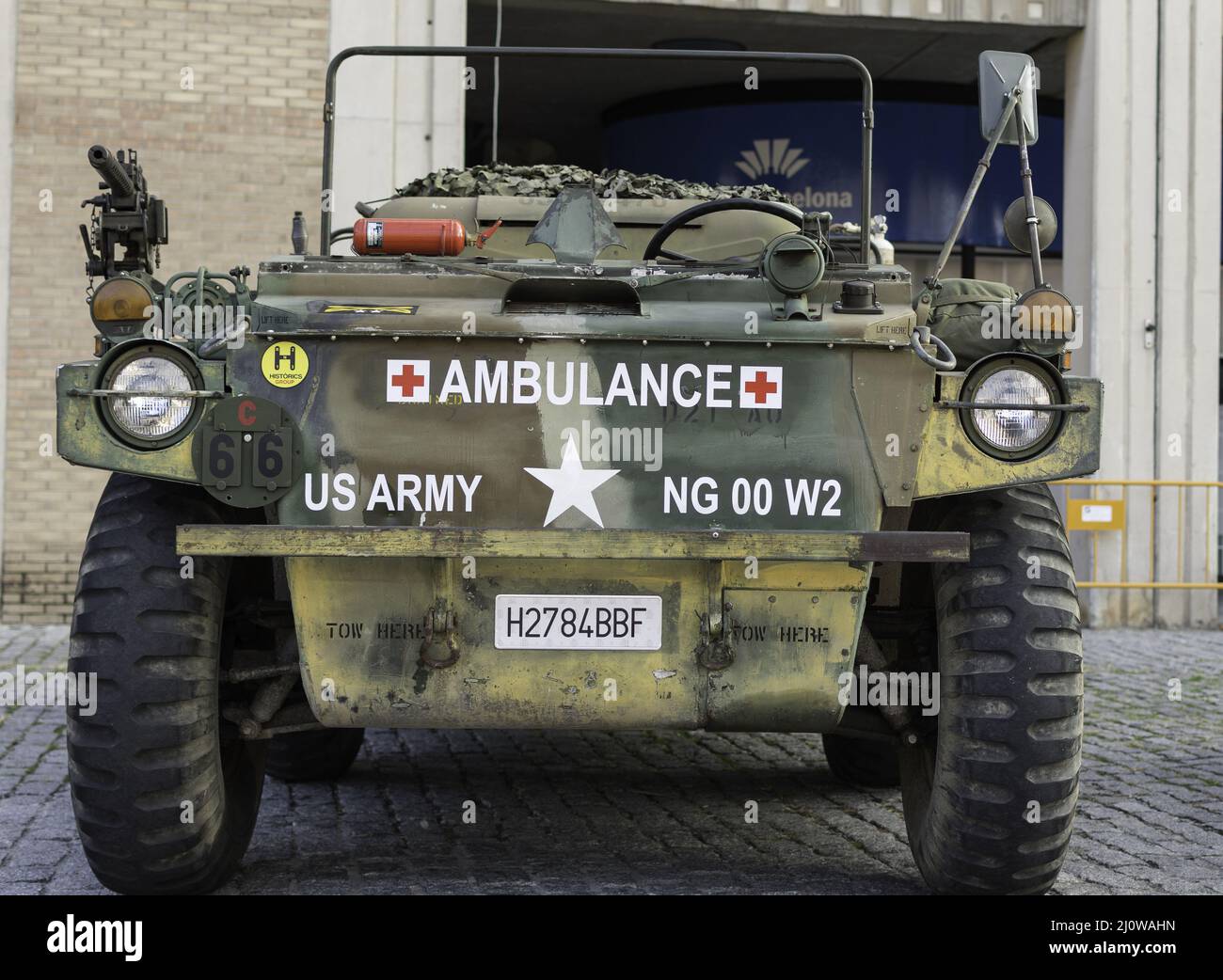 Old military vehicle, it is an ambulance truck GAMA GOAT model M792 ...