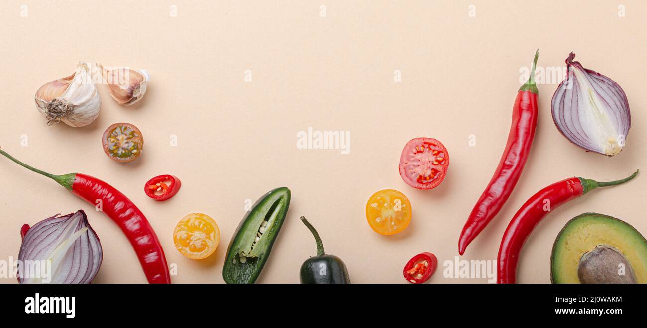 Creative cooking healthy organic food concept background made of ...