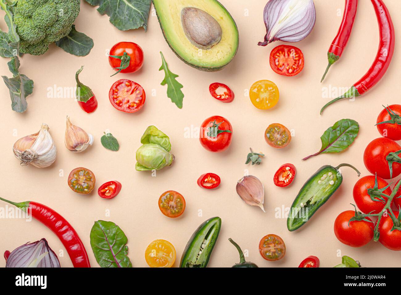 Creative cooking healthy organic food concept background made of ...