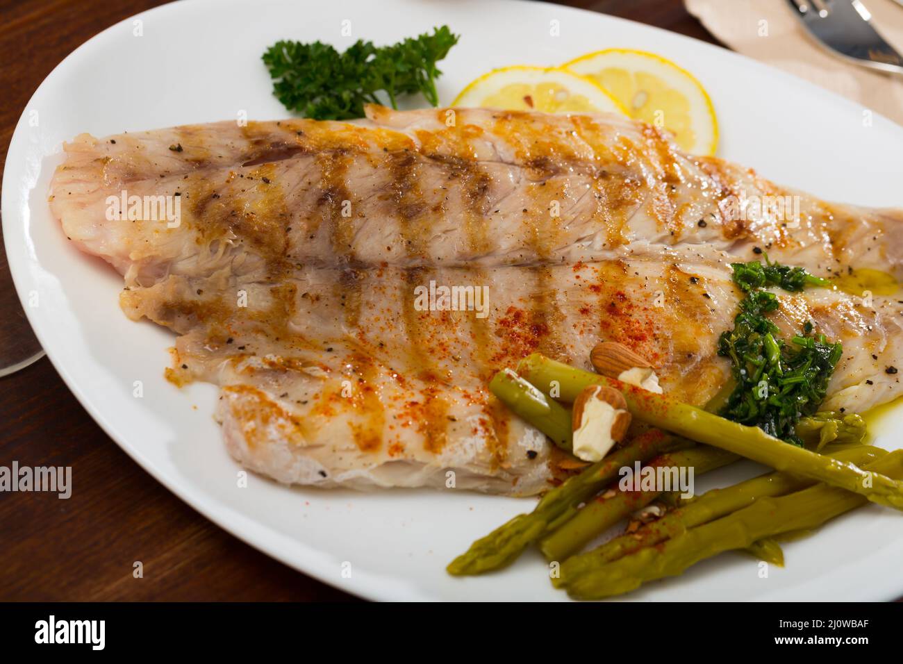 Roasted perch fish fillet Stock Photo - Alamy