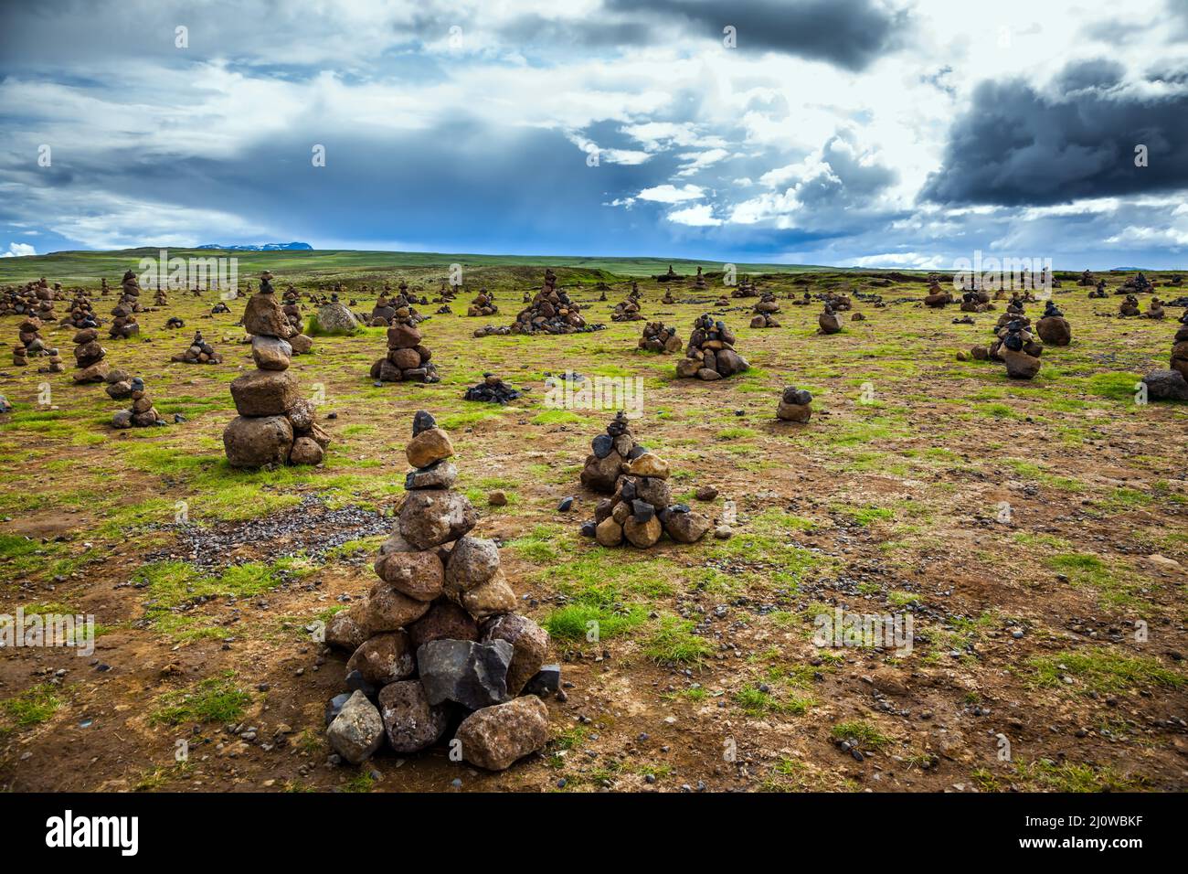 Stone pyramids bring good luck Stock Photo - Alamy