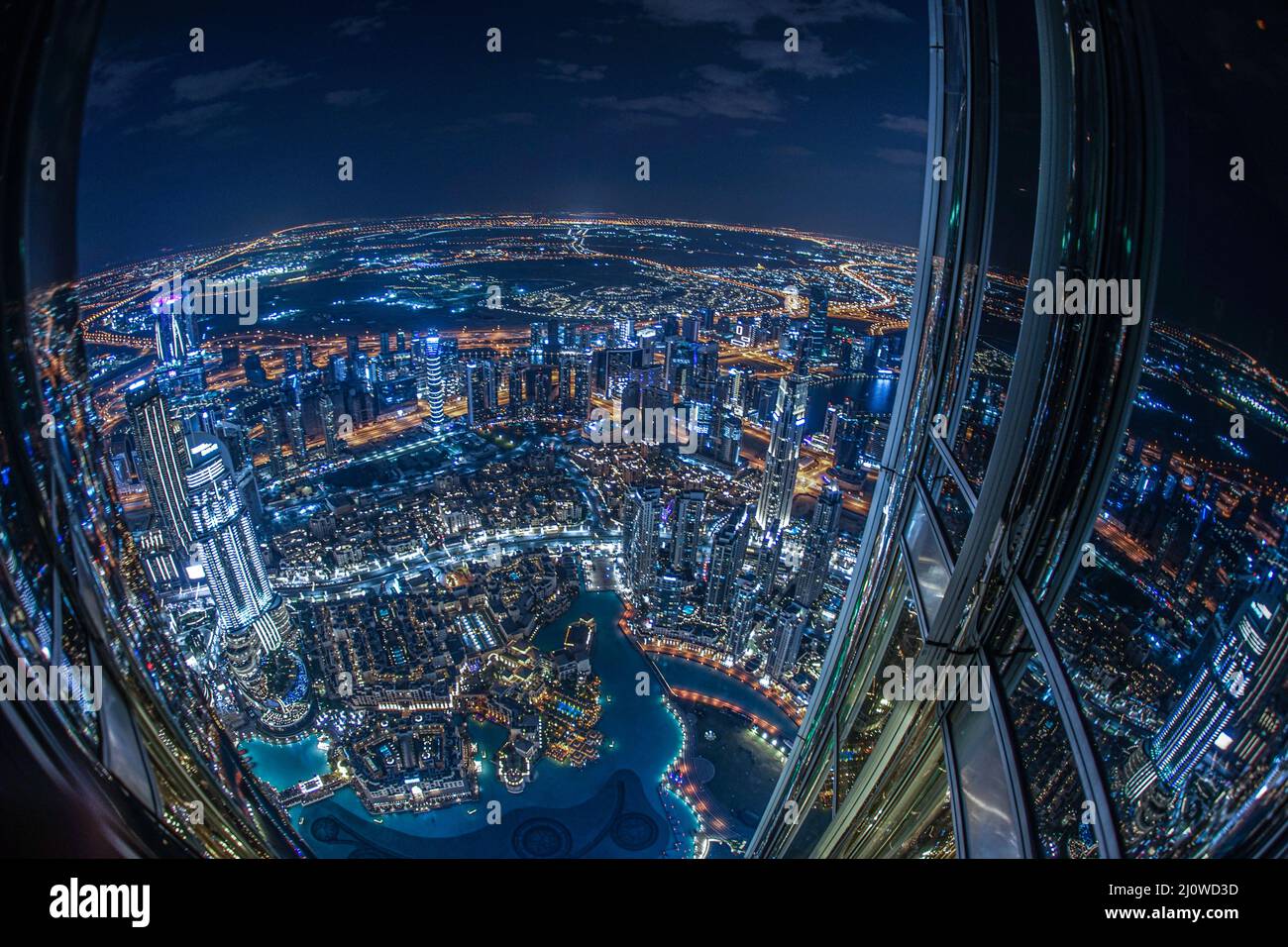 Dubai night view seen from the observation deck of Burj Khalifa Stock Photo - Alamy