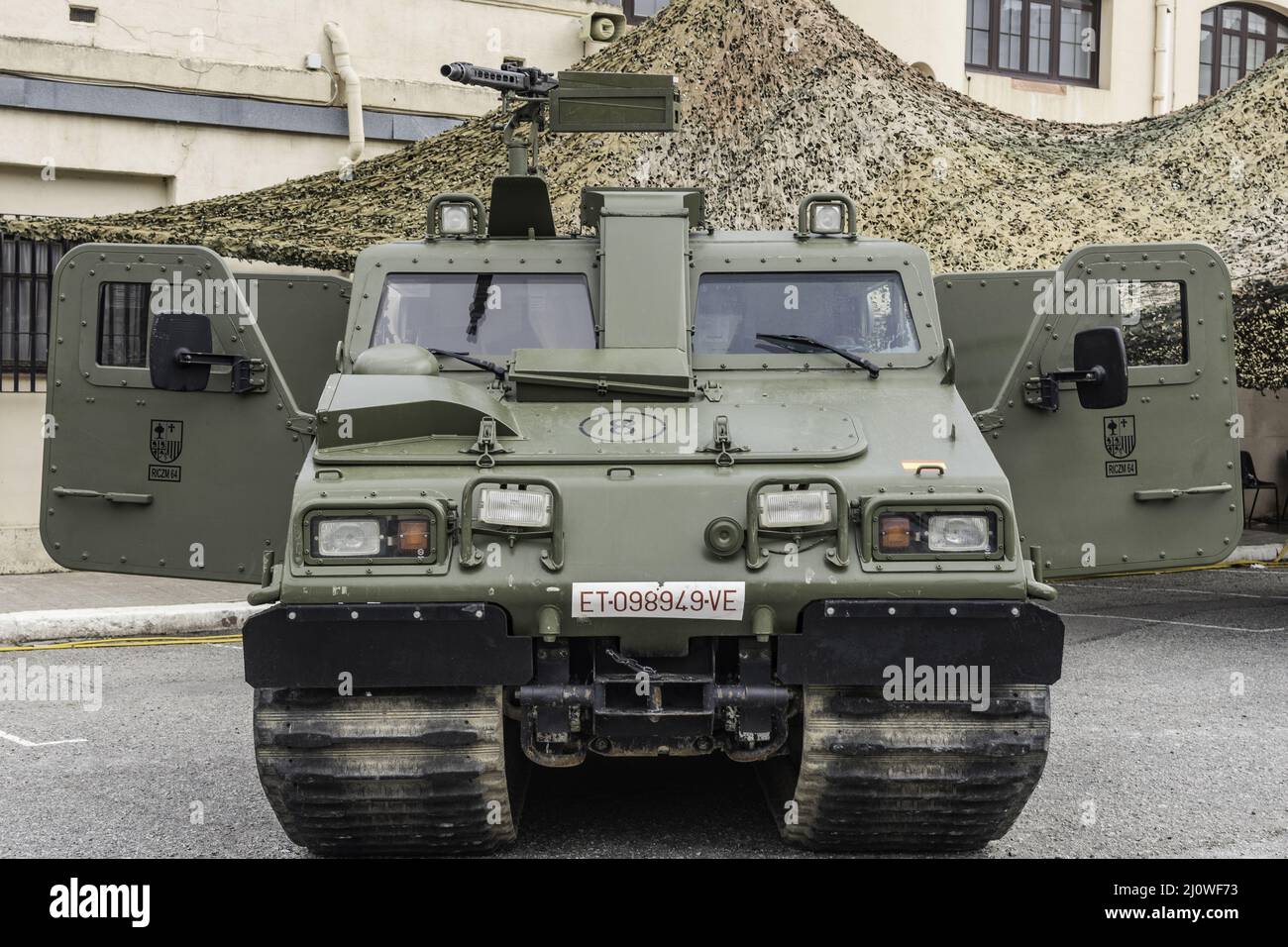 Armored caterpillar transport vehicle of the army Stock Photo - Alamy