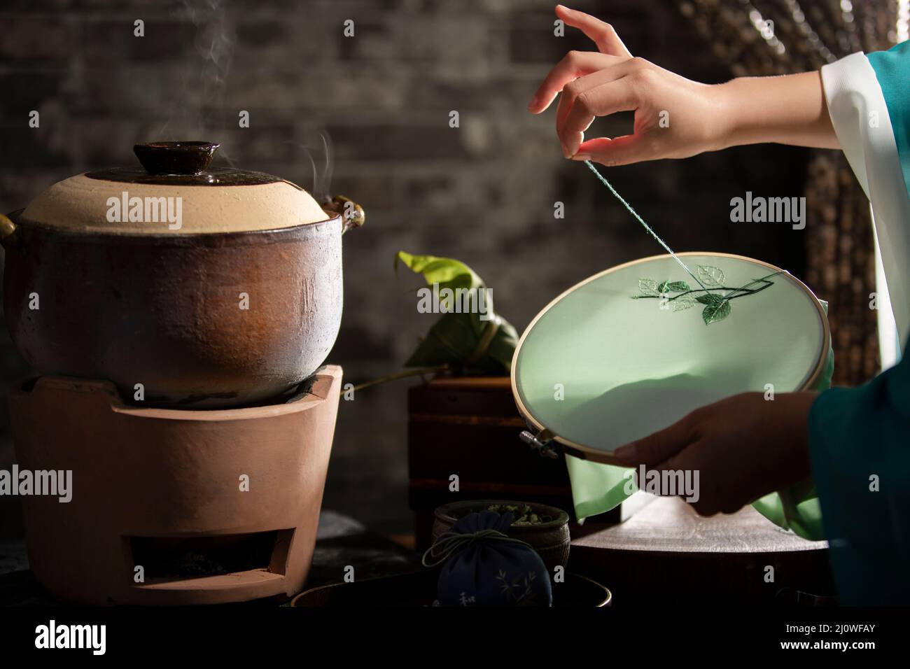 Traditional Chinese handicraft, Embroidery Stock Photo - Alamy