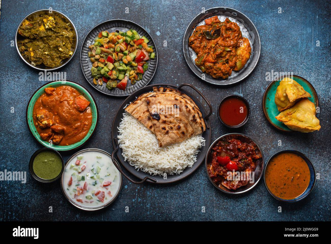 Authentic Indian dishes and snacks Stock Photo - Alamy