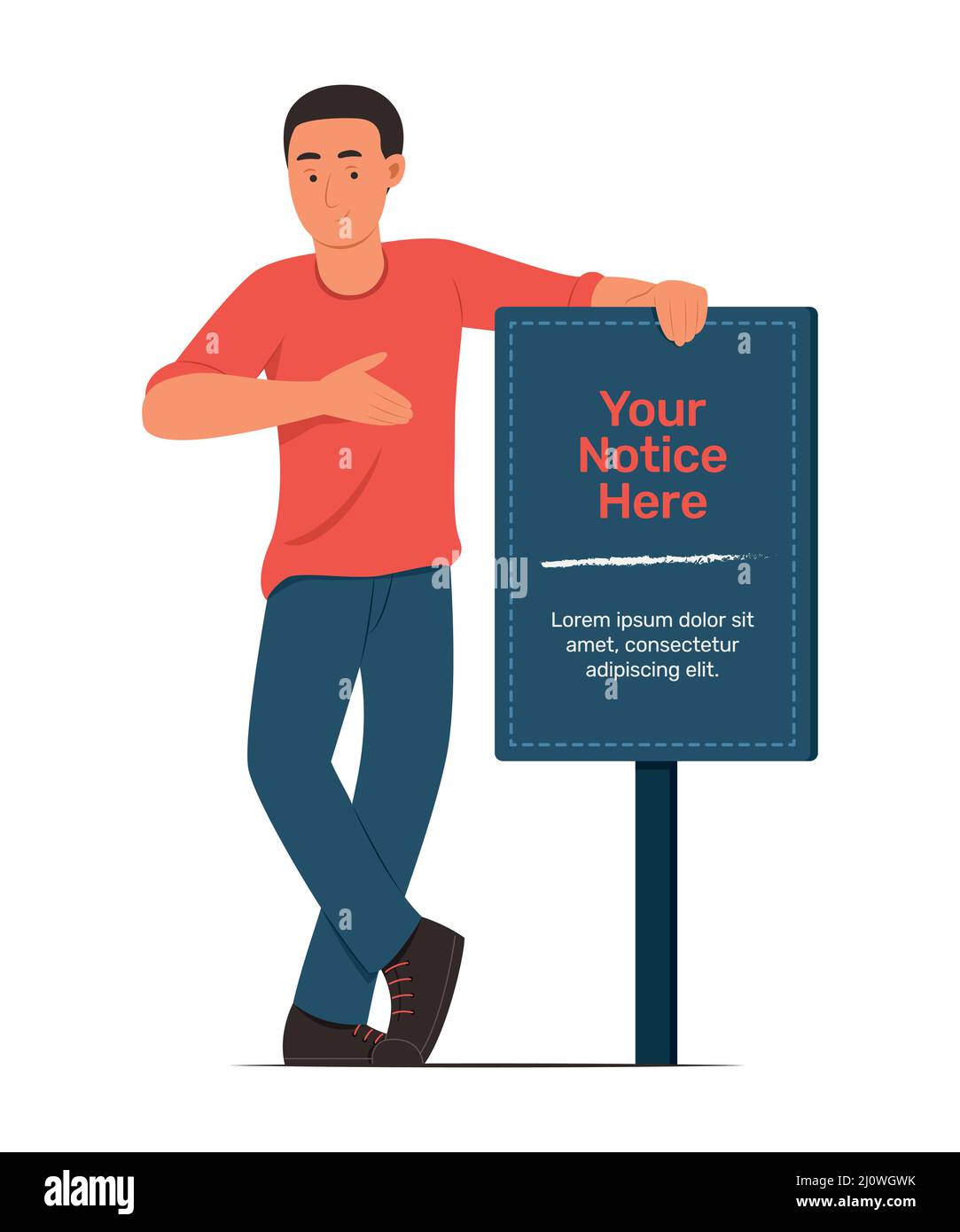 Man Holding a Notice Board Stock Vector Image & Art - Alamy