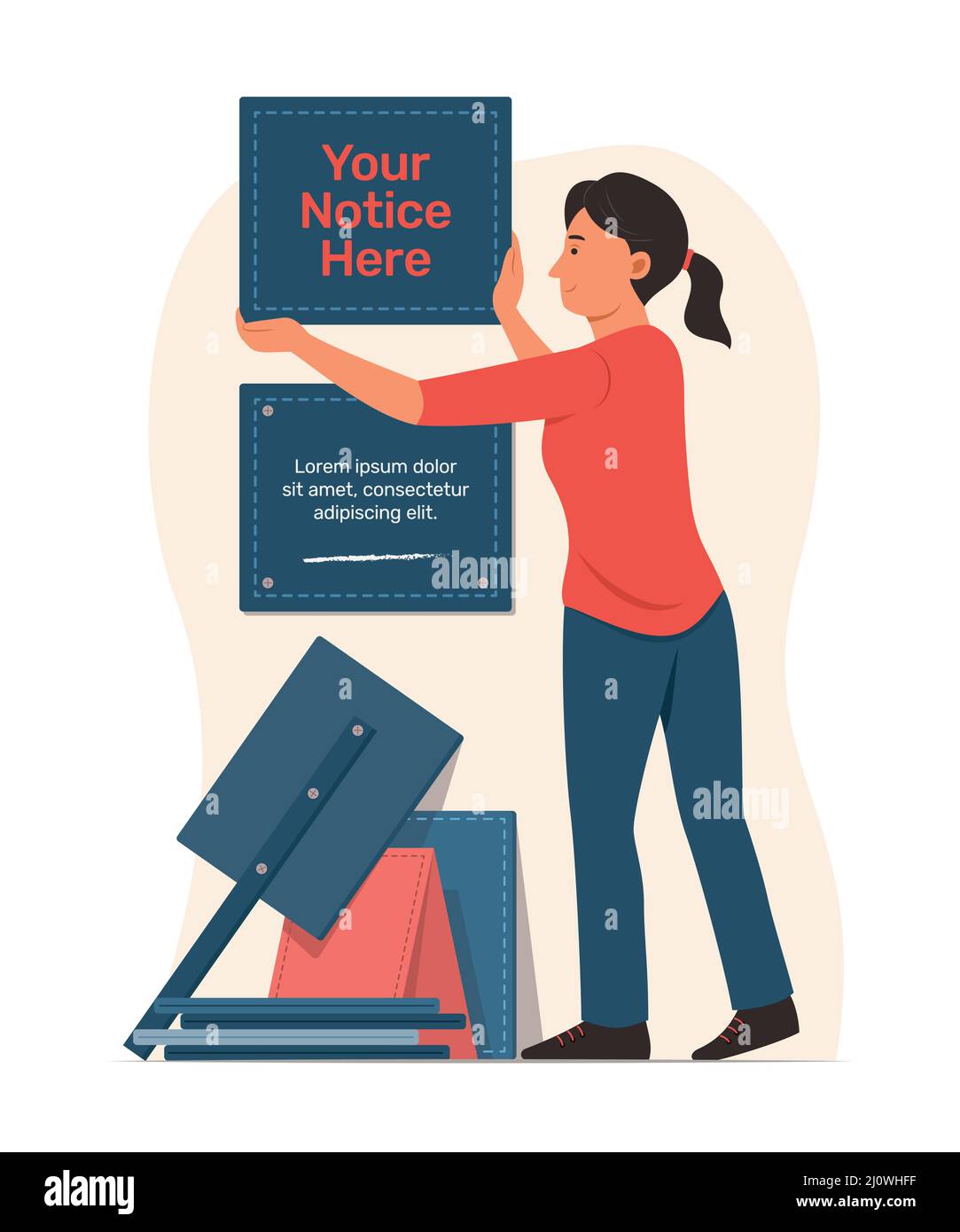 Advertising Notice Board Stock Vector Images - Alamy