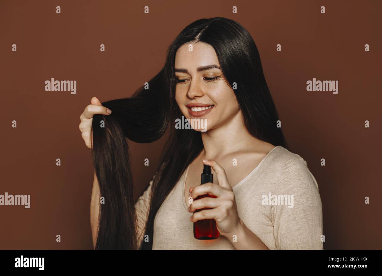 Woman hair product hair conditioner hi-res stock photography and images ...