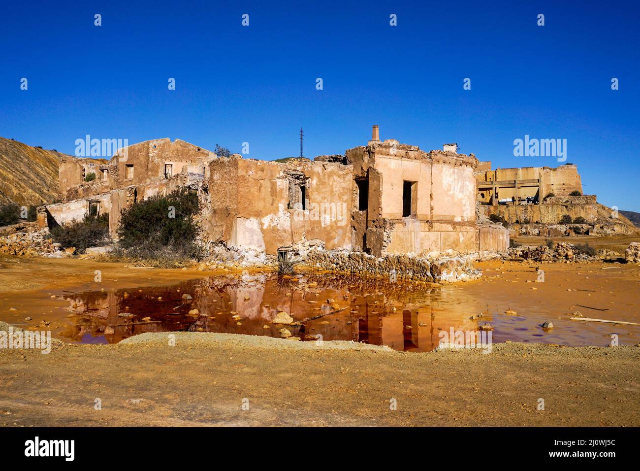 Abandoned buildings and mines in Mazarron in southern Spain Stock Photo ...