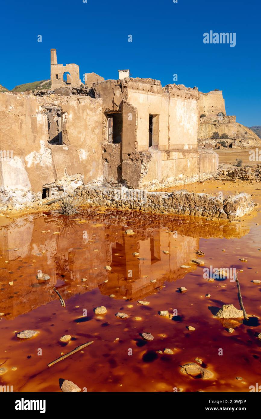 Old abandoned buildings and mines in Mazarron in southern Spain Stock ...