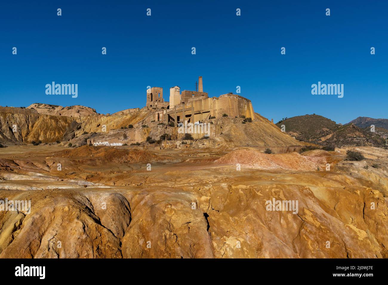 Old abandoned buildings and mines in Mazarron in southern Spain Stock ...