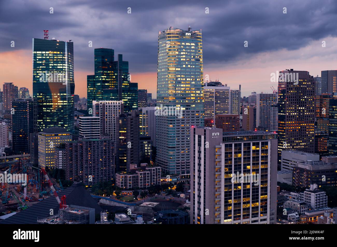 ARK Hills as seen from the Tokyo Tower at night time. Tokyo. Japan ...