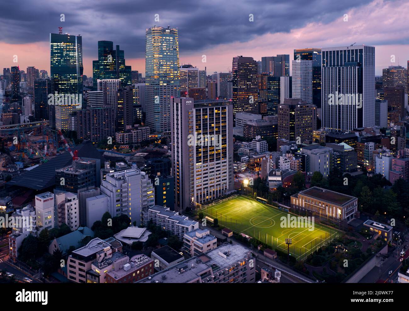 ARK Hills as seen from the Tokyo Tower at night time. Tokyo. Japan ...