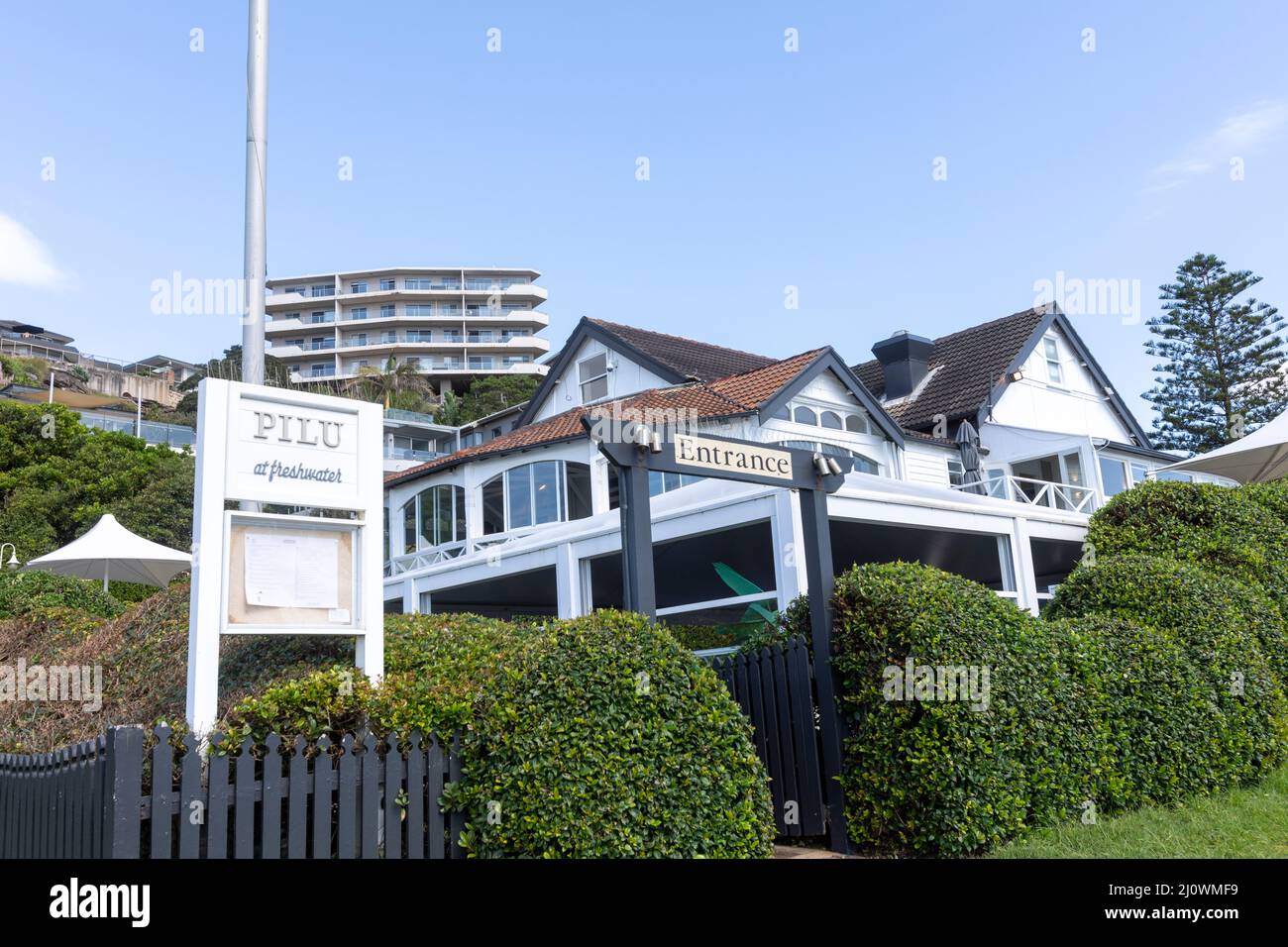 Pilu restaurant at Freshwater Beach in Sydney,NSW,Australia Stock Photo ...