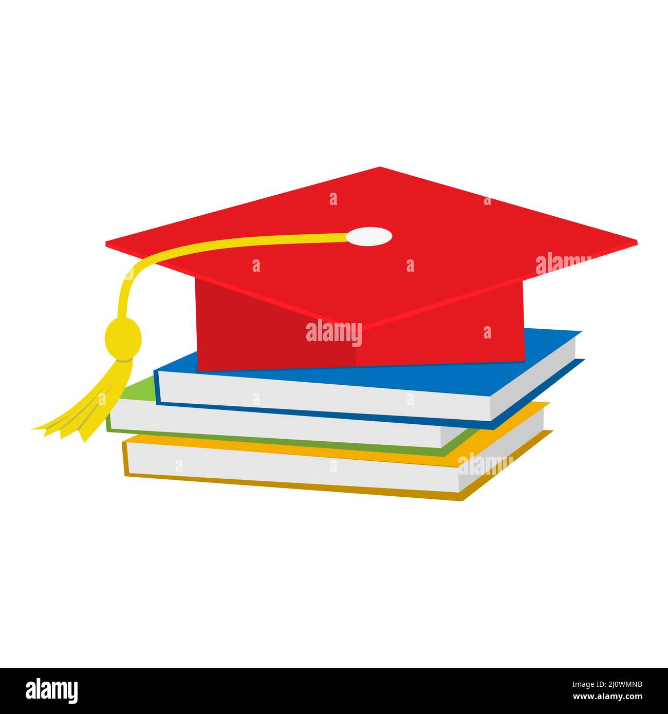 Books and graduation hat icon vector. Vector Illustration on white ...
