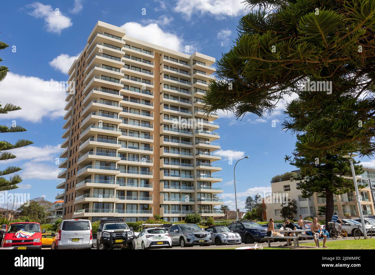 Manly beach Sydney, high rise apartment tower on the waterfront and ...