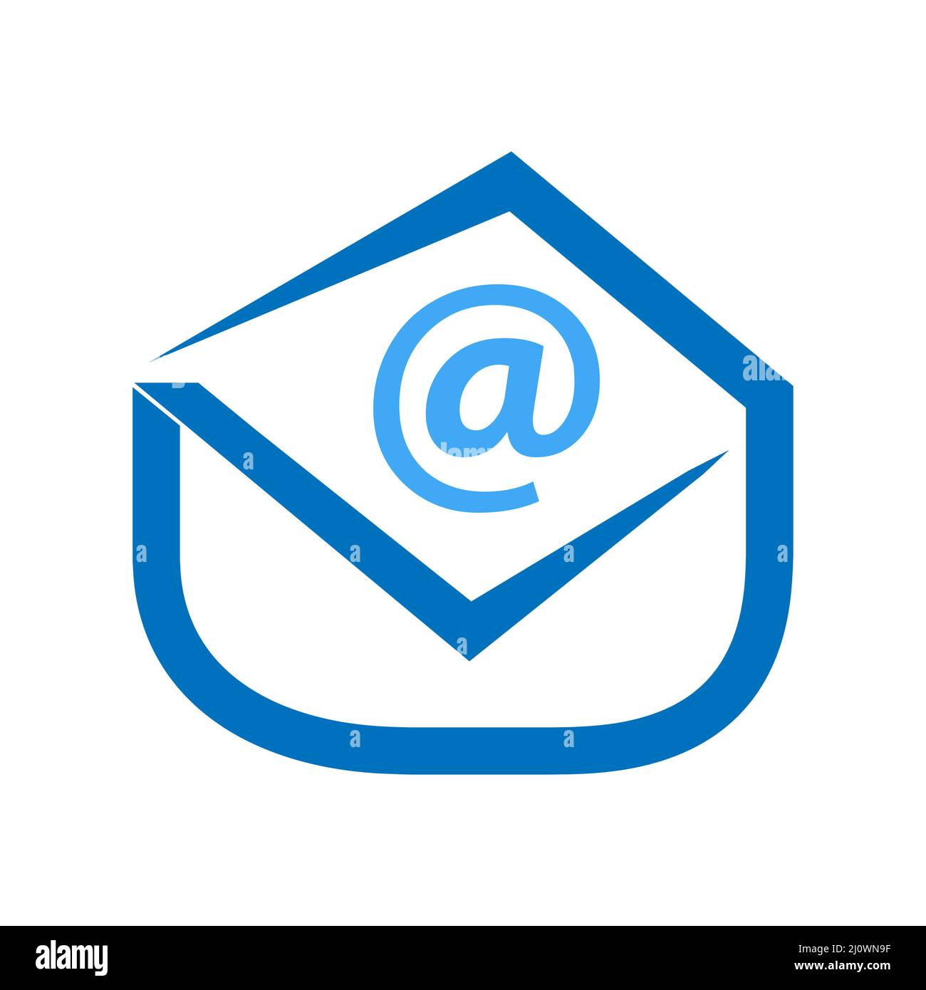 Blue Email icon vector. Flat design. Vector Illustration on white ...