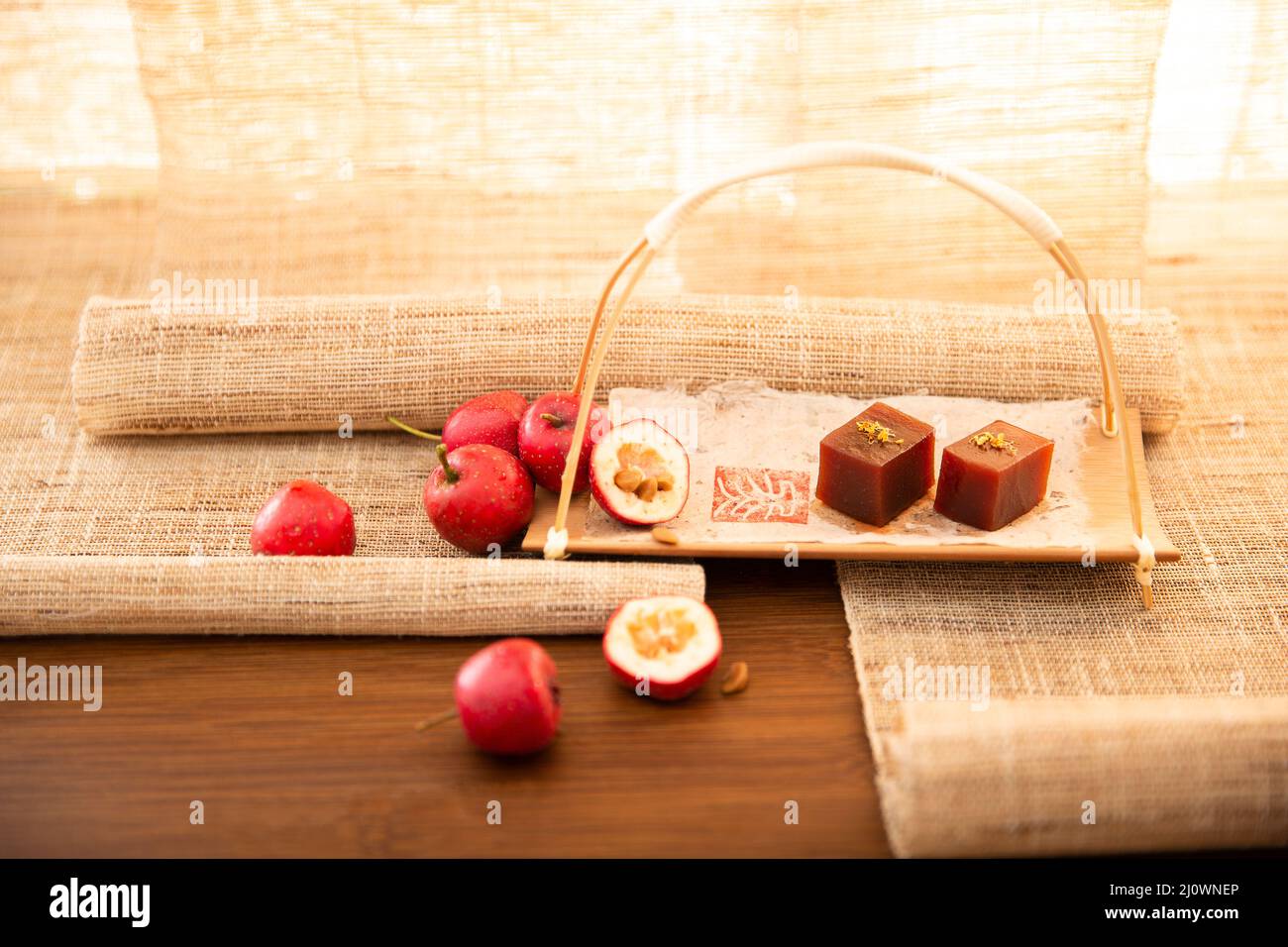 Chinese traditional food haw jelly and fruit hawthorn Stock Photo - Alamy