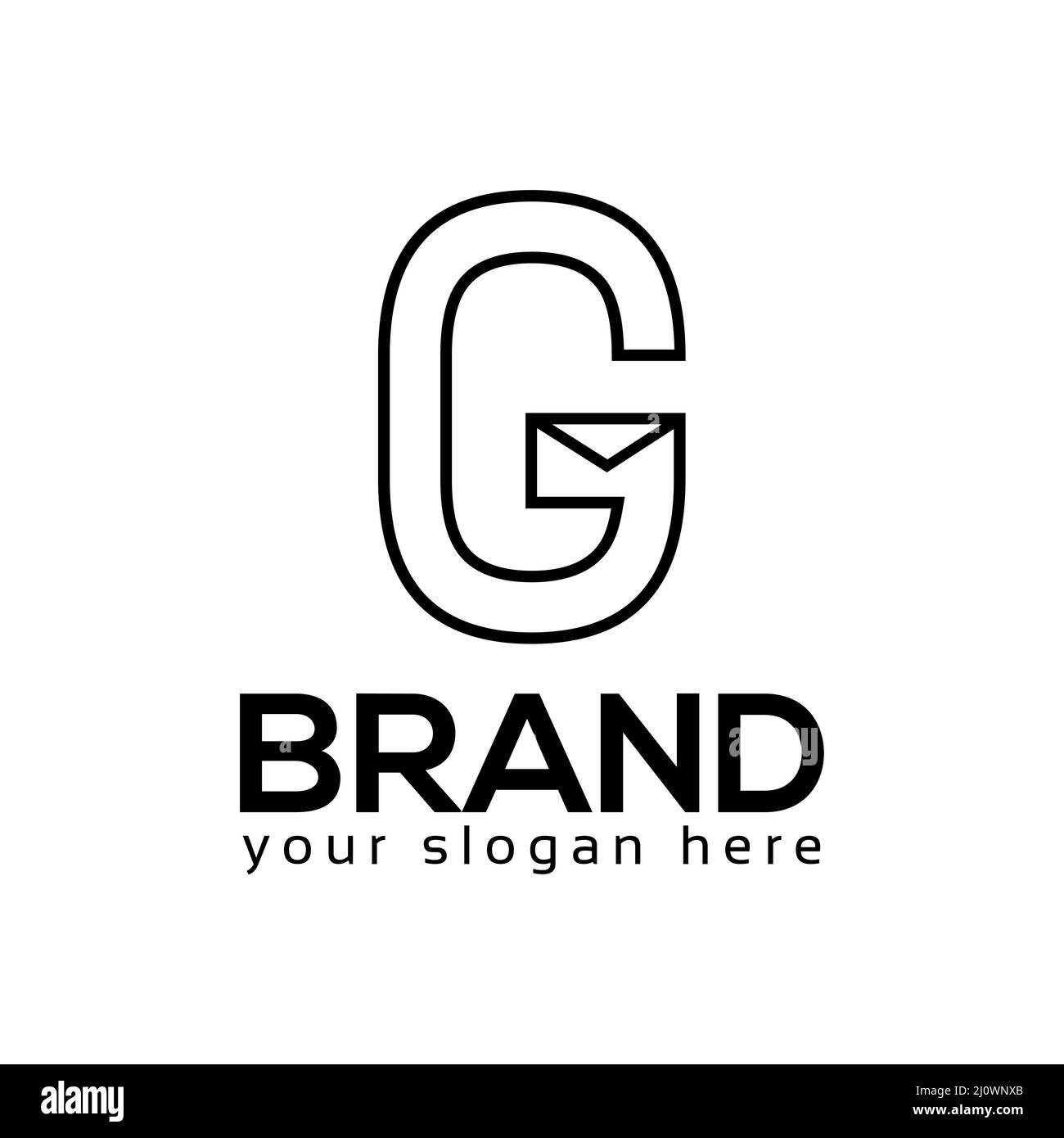 G envelope logo vector. Flat design. Vector Illustration on white ...