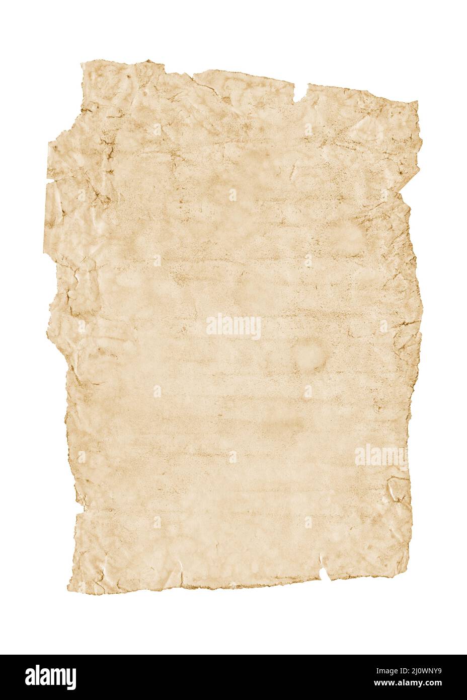 Old grunge paper sheet. Parchment isolated on white Stock Photo - Alamy