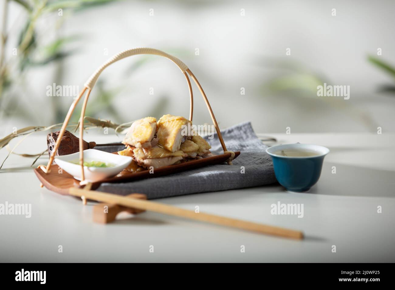 Chinese cuisine,Sliced cold chicken with soy sauce Stock Photo - Alamy