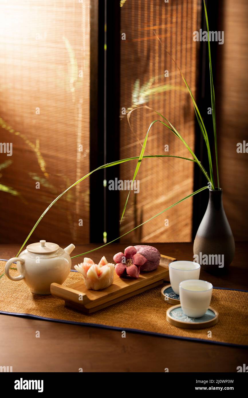 Chinese traditional food and Chinese tea Stock Photo - Alamy