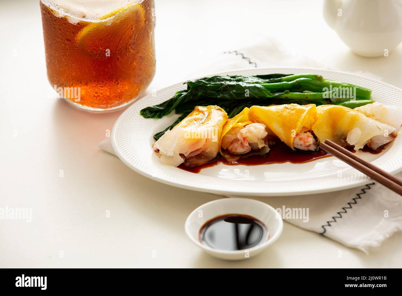 Traditional Chinese food,Guangdong Dim Sum,Shrimp cheong fan Stock ...