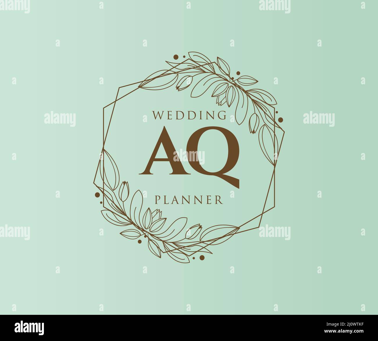 AQ Initials letter Wedding monogram logos collection, hand drawn modern ...