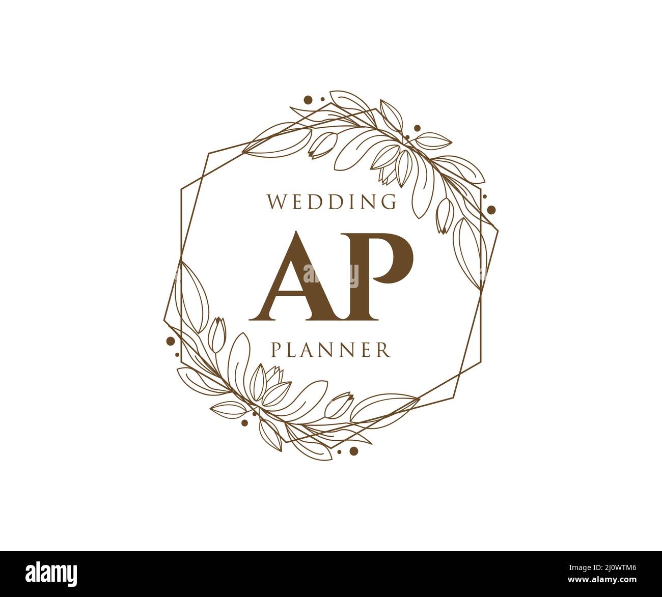 AP Initials letter Wedding monogram logos collection, hand drawn modern ...
