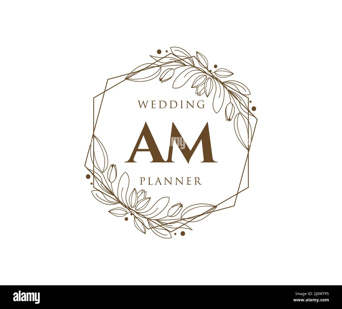 AM Initials letter Wedding monogram logos collection, hand drawn modern ...