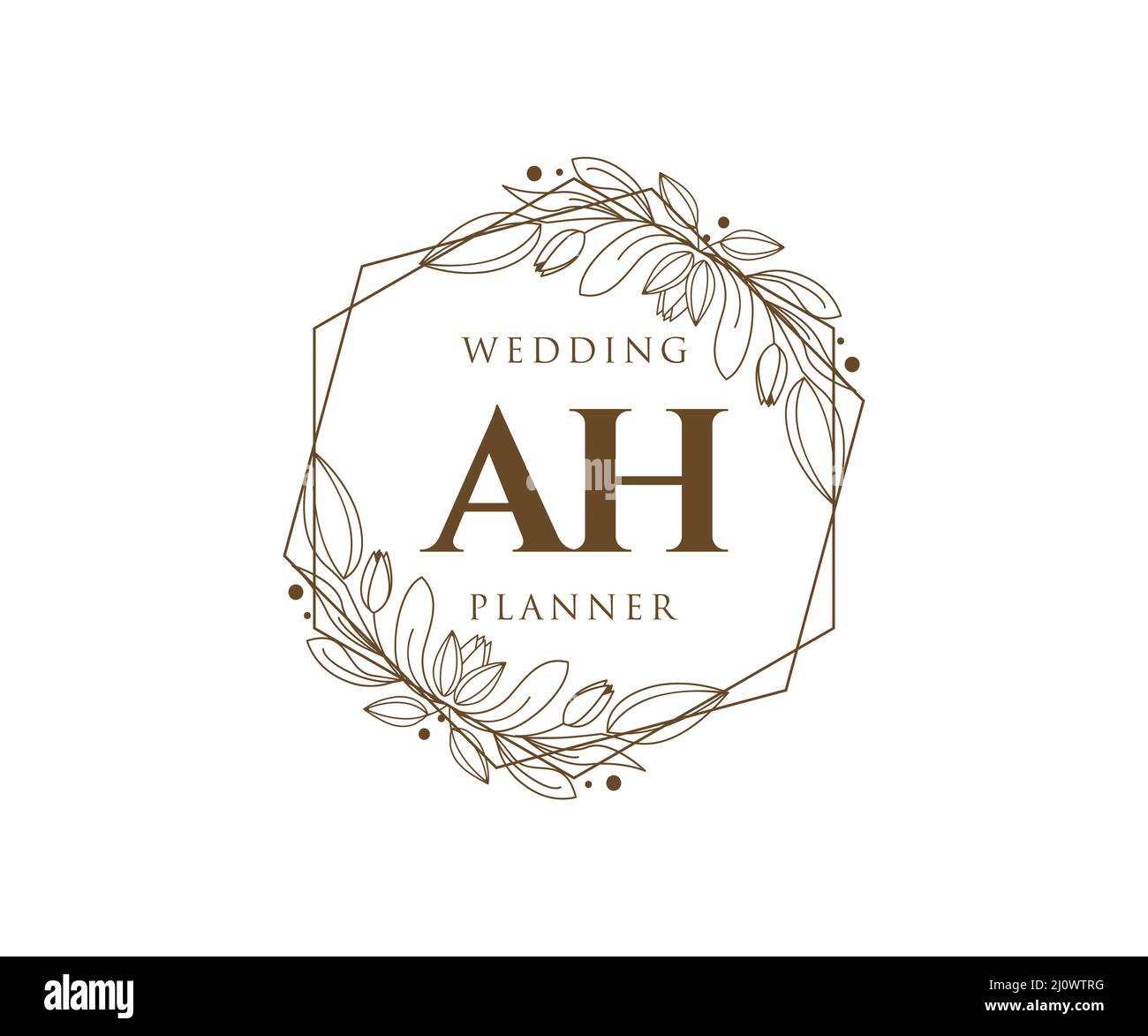 AH Initials letter Wedding monogram logos collection, hand drawn modern minimalistic and floral ...