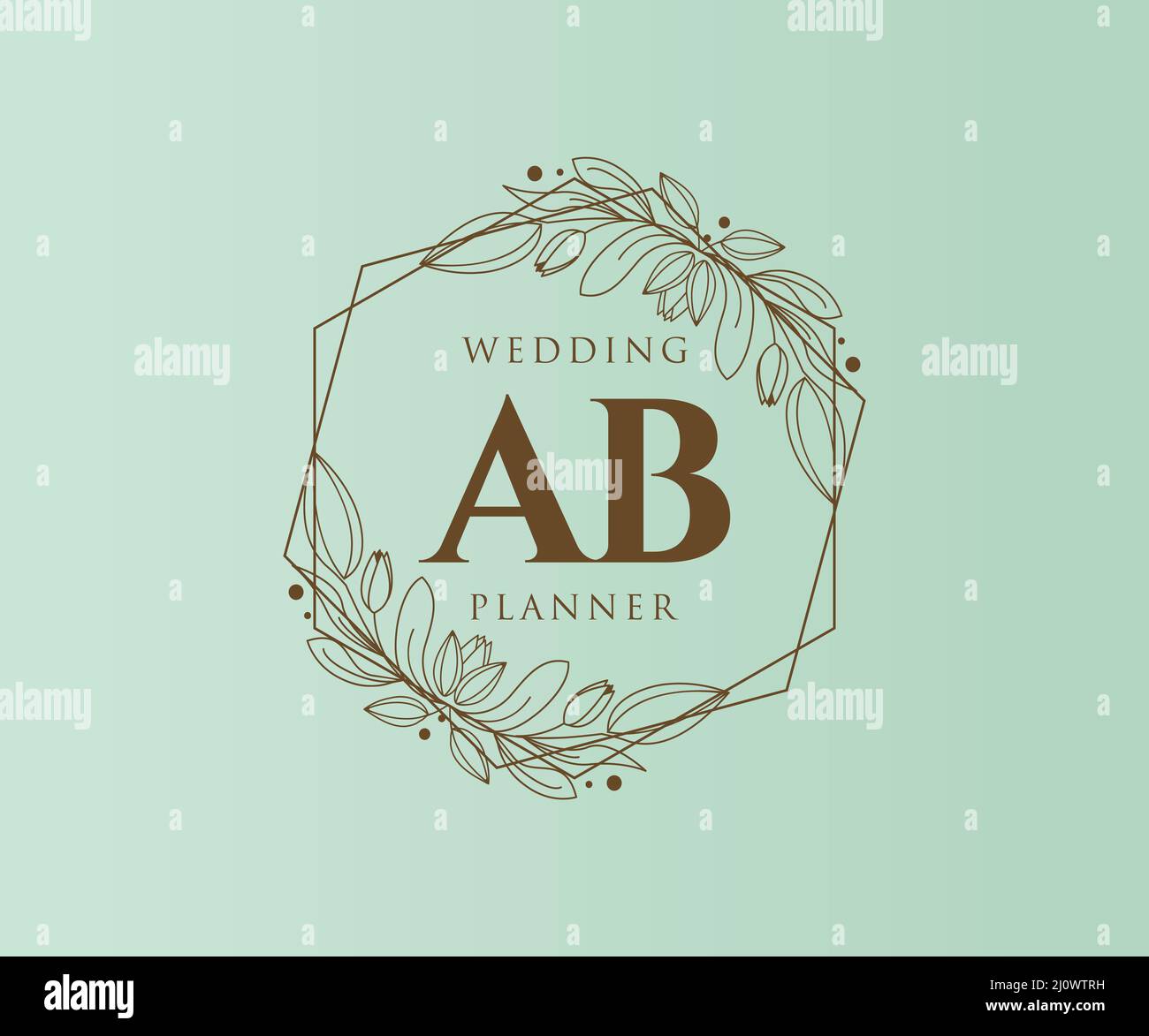 AB Initials letter Wedding monogram logos collection, hand drawn modern ...