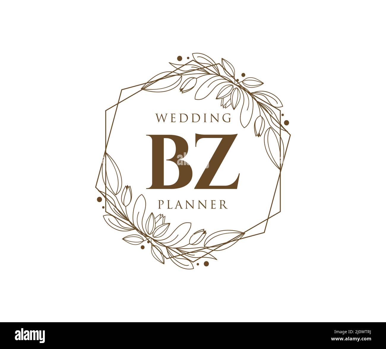 BZ Initials letter Wedding monogram logos collection, hand drawn modern ...