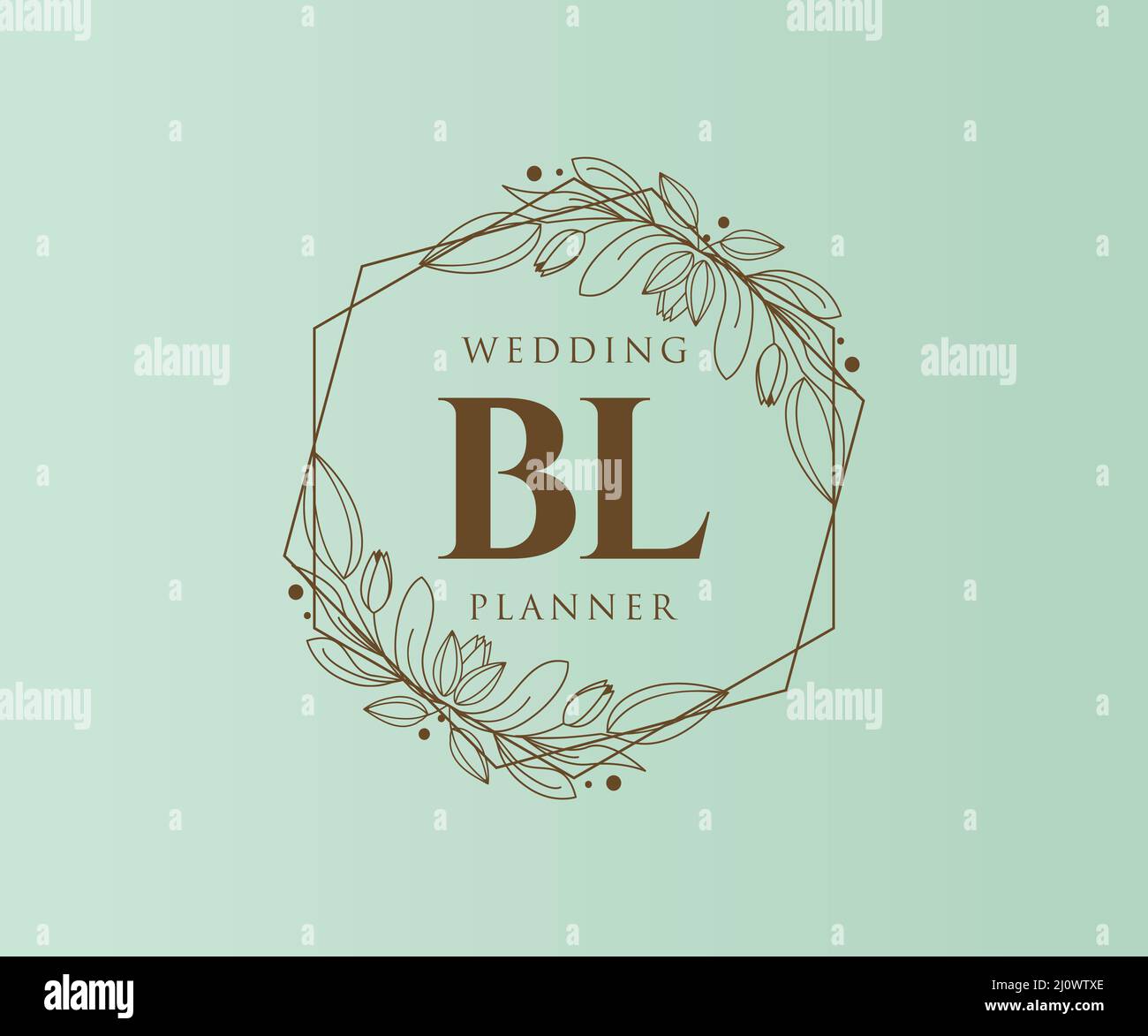BL Initials letter Wedding monogram logos collection, hand drawn modern ...