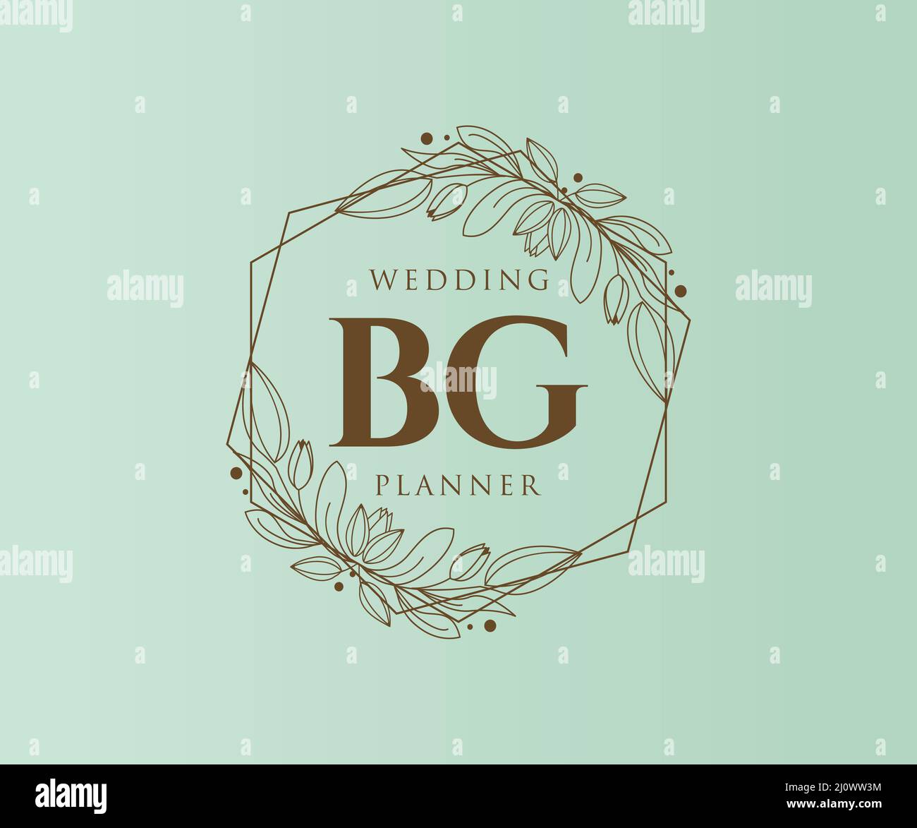 BG Initials letter Wedding monogram logos collection, hand drawn modern ...