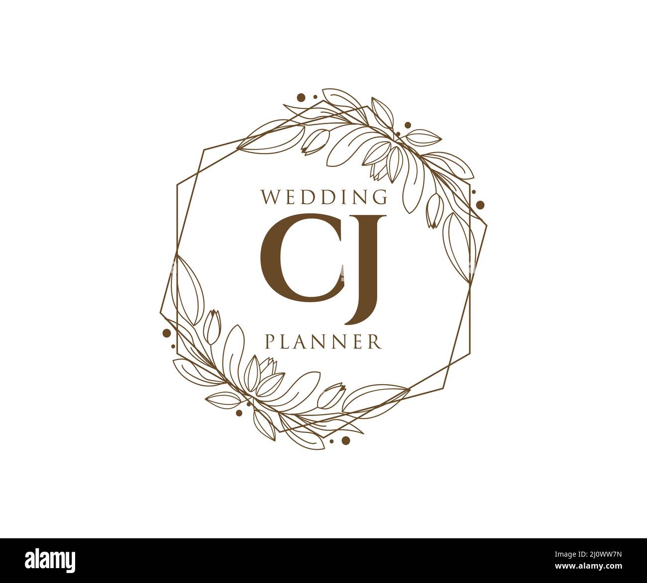 CJ Initials letter Wedding monogram logos collection, hand drawn modern ...
