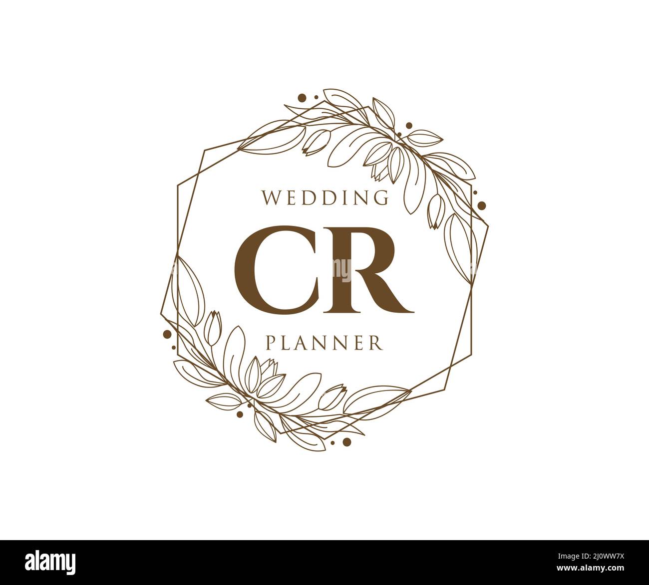 CR Initials letter Wedding monogram logos collection, hand drawn modern ...