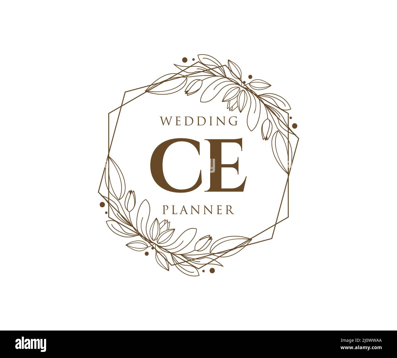 CE Initials letter Wedding monogram logos collection, hand drawn modern ...