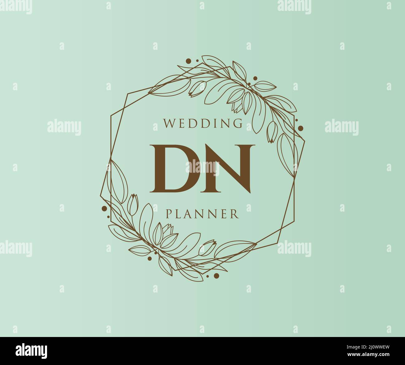DN Initials letter Wedding monogram logos collection, hand drawn modern ...